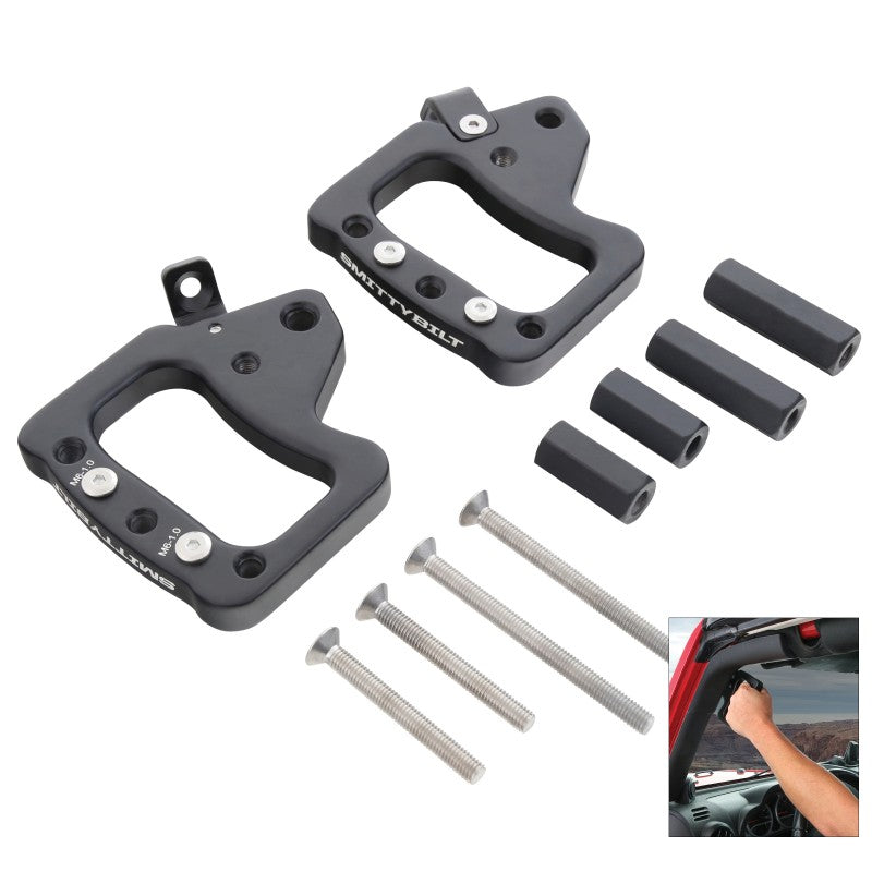 Smittybilt Front Grab Handles, Black Aluminum - Pair – Jeepers Needs